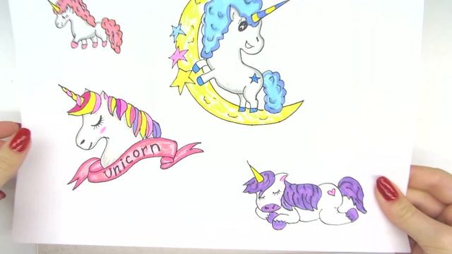 DIY Наклейки своими руками Тема Единороги. Тематические стикеры для Ежедневника