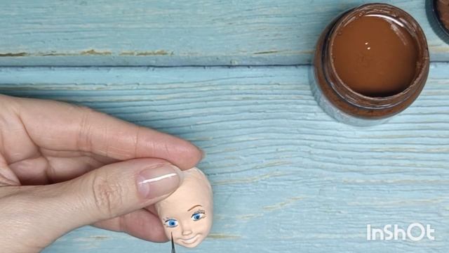 Роспись личика для ватной игрушки