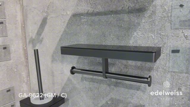 Полка и двойной держатель для туалетной бумаги Black & White GA-9622