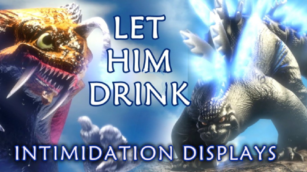 Годзилла хочет выпить - но морское чудовище ему не позволяет