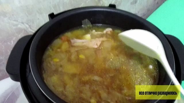 Вкус овощного рагу с курочкой и консервированной кукурузой, приготовленного  в мультиварке DEXP.