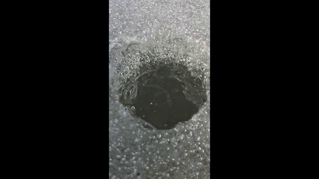 Замедленная съёмка ловли плотвы в зимней лунке.