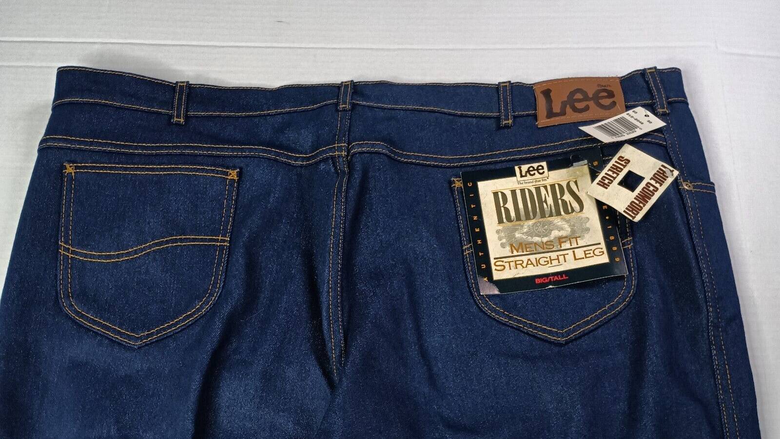 Винтажные джинсы Lee Riders Для мужчин синие, прямого кроя, обычного кроя, сделано в США