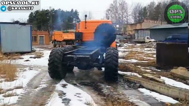 Кабина УРАЛа покрашена нашей эмалью Индопур