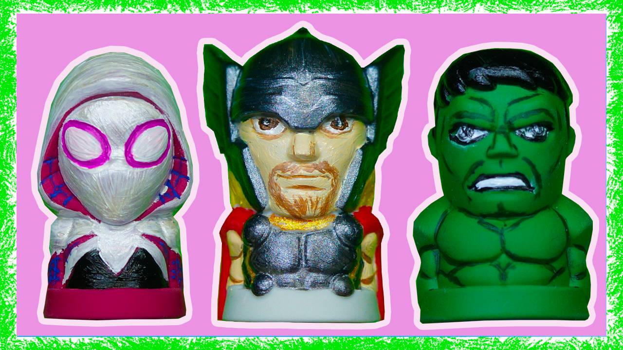 ПЯТЕРОЧКА СТИРАТЕЛИ Переделка Раскрашиваем ластики Марвел  #3