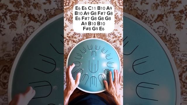 Tutorial #6: Выйду ночью в поле с конём / How to play on steel tongue drum New Wave 15 #kosmosky