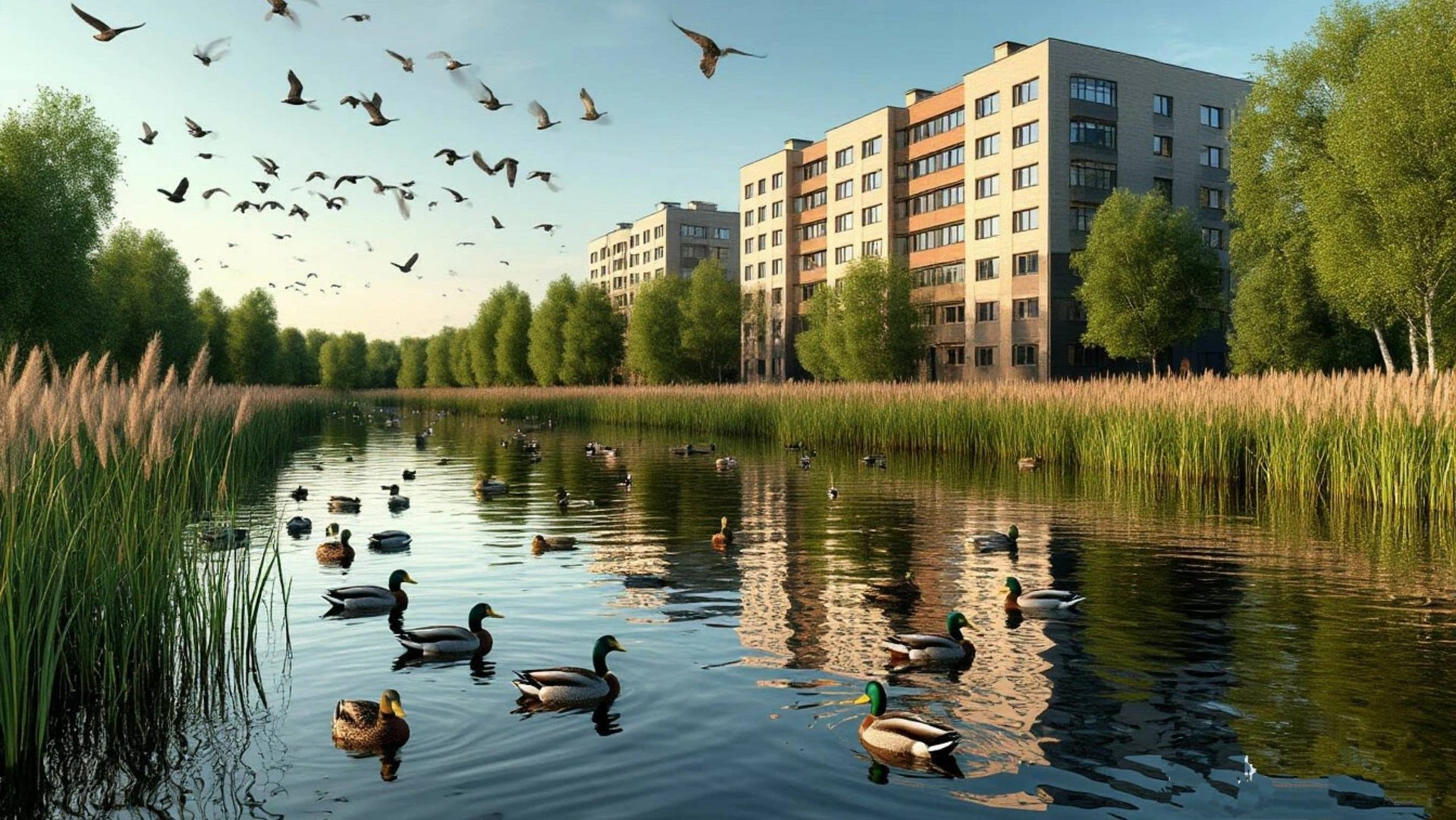 Дикие утки. Рыбалка в городе. Ростов-На-Дону