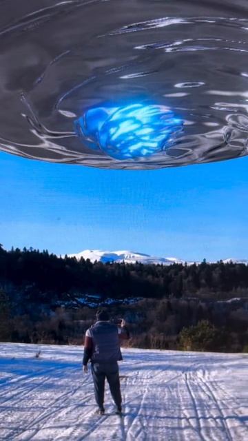 The UFO surrounded the men.#super #videos #trends #aliens