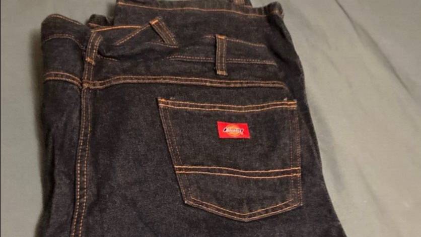 Мужские джинсы с прямыми штанинами Dickies темного цвета с эффектом стирки-произведены-в Мексике