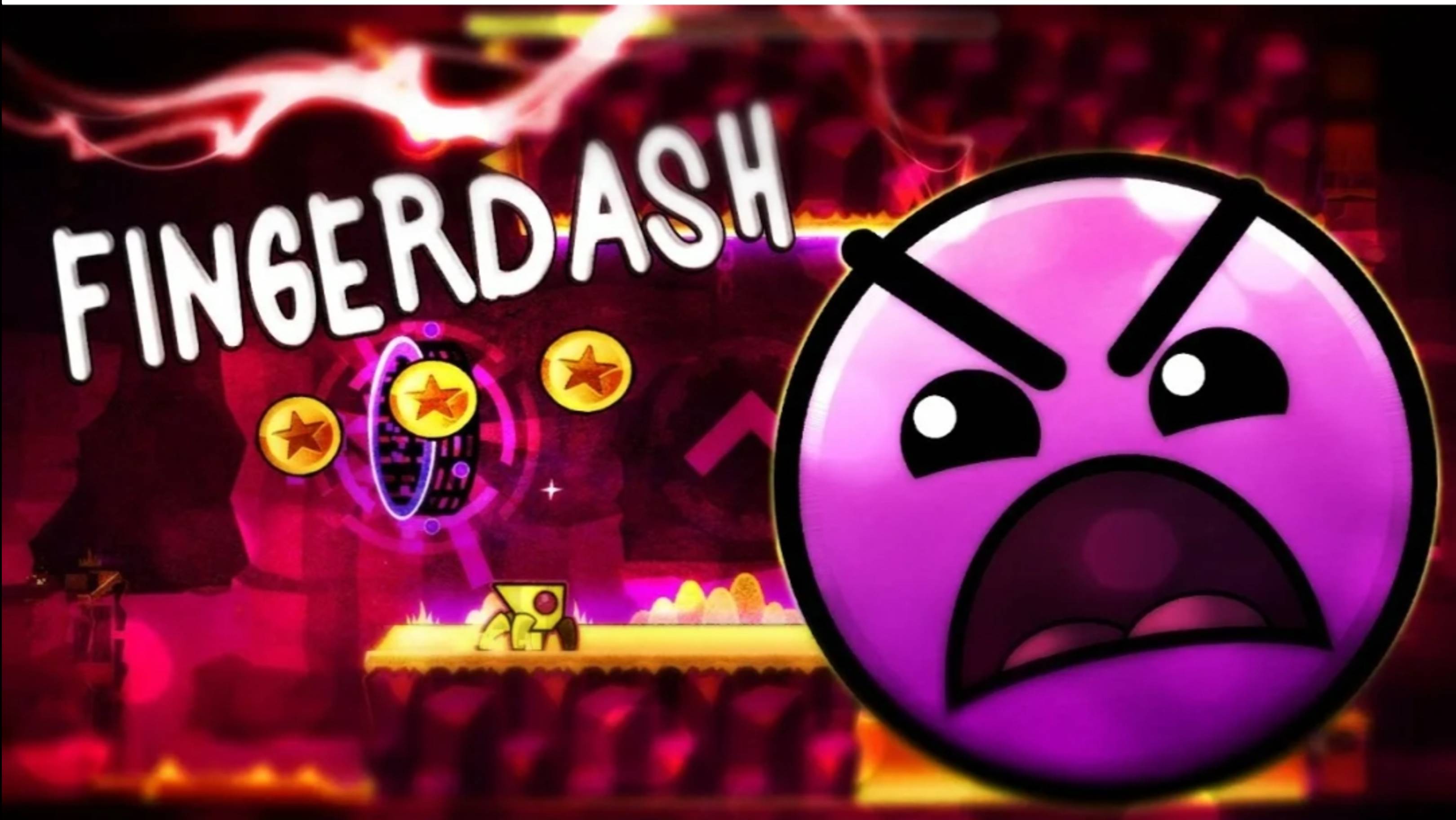 Прохождение уровня "Fingerdash". 3 coins. Geometry dash.