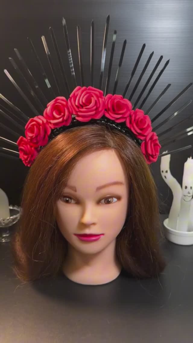 Своими руками корона из строительных стяжек и ободка и цветов из фоамирана 🌹🌹🌹