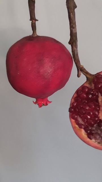 гранат из холодного фарфора, мои работы.mp4