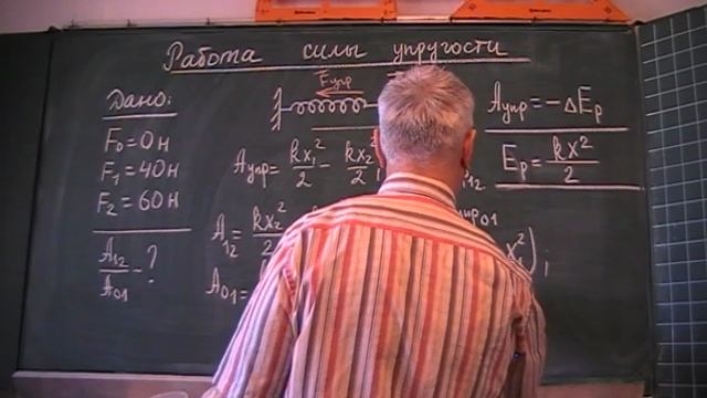 Работа силы упругости