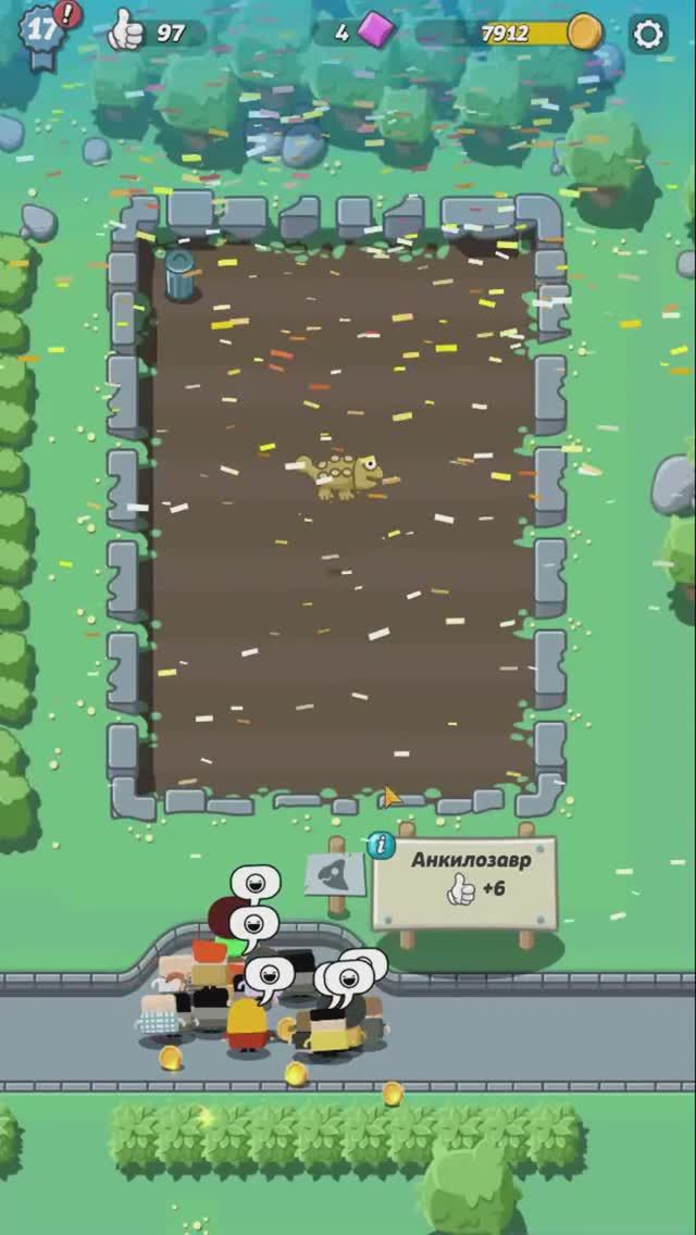 прохождение Crazy dino park #6! доступен новый динозавр - Анкилозавр!