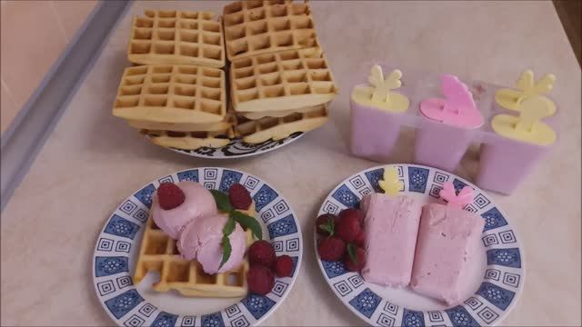 Настоящий пломбир Сливочно малиновое мороженое без яиц рецепт Венские вафли рецепт