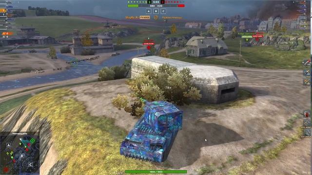 Tanks Blitz - FV4005 отжигает без света в начале боя)))