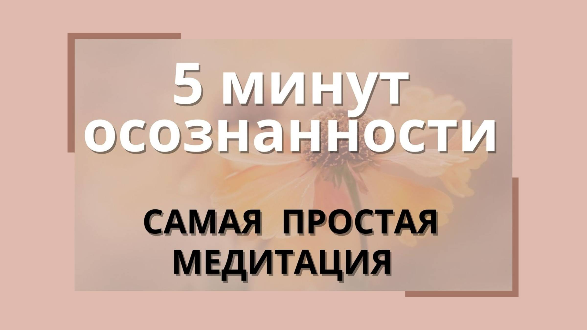 Простая медитация для новичков "5 минут осознанности"