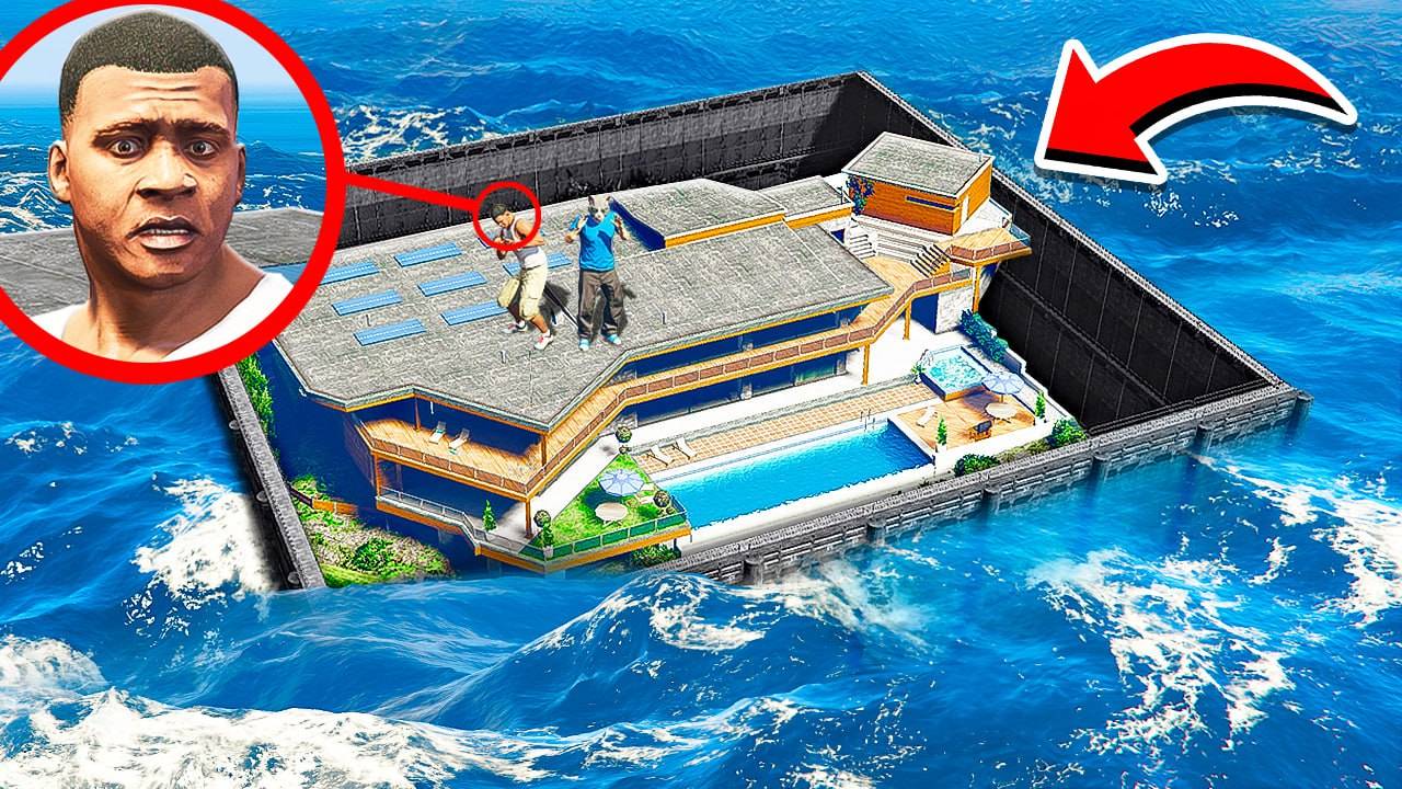 ЗАЩИТИТЬ ДОМ ФРАНКЛИНА ОТ ГИГАНТСКОГО ЦУНАМИ В ГТА 5! АПОКАЛИПСИС GTA 5!