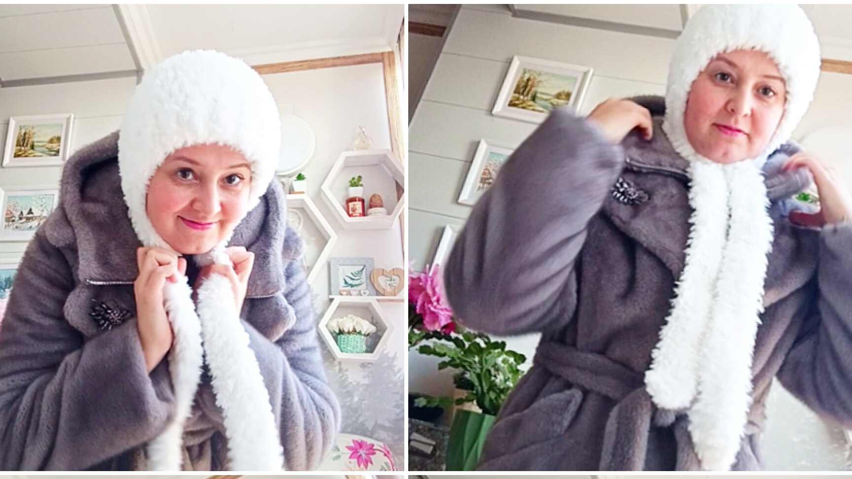 Меховая белая шапочка крючком.mp4