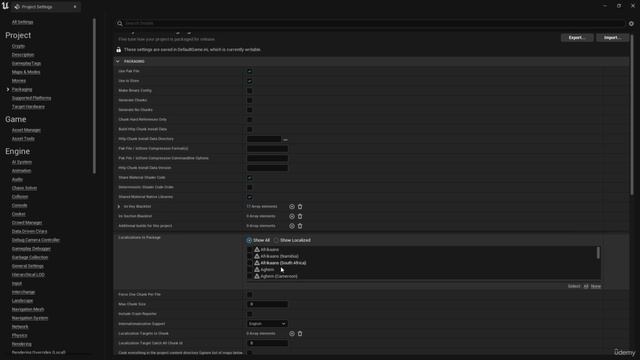 4 Game Package Settings