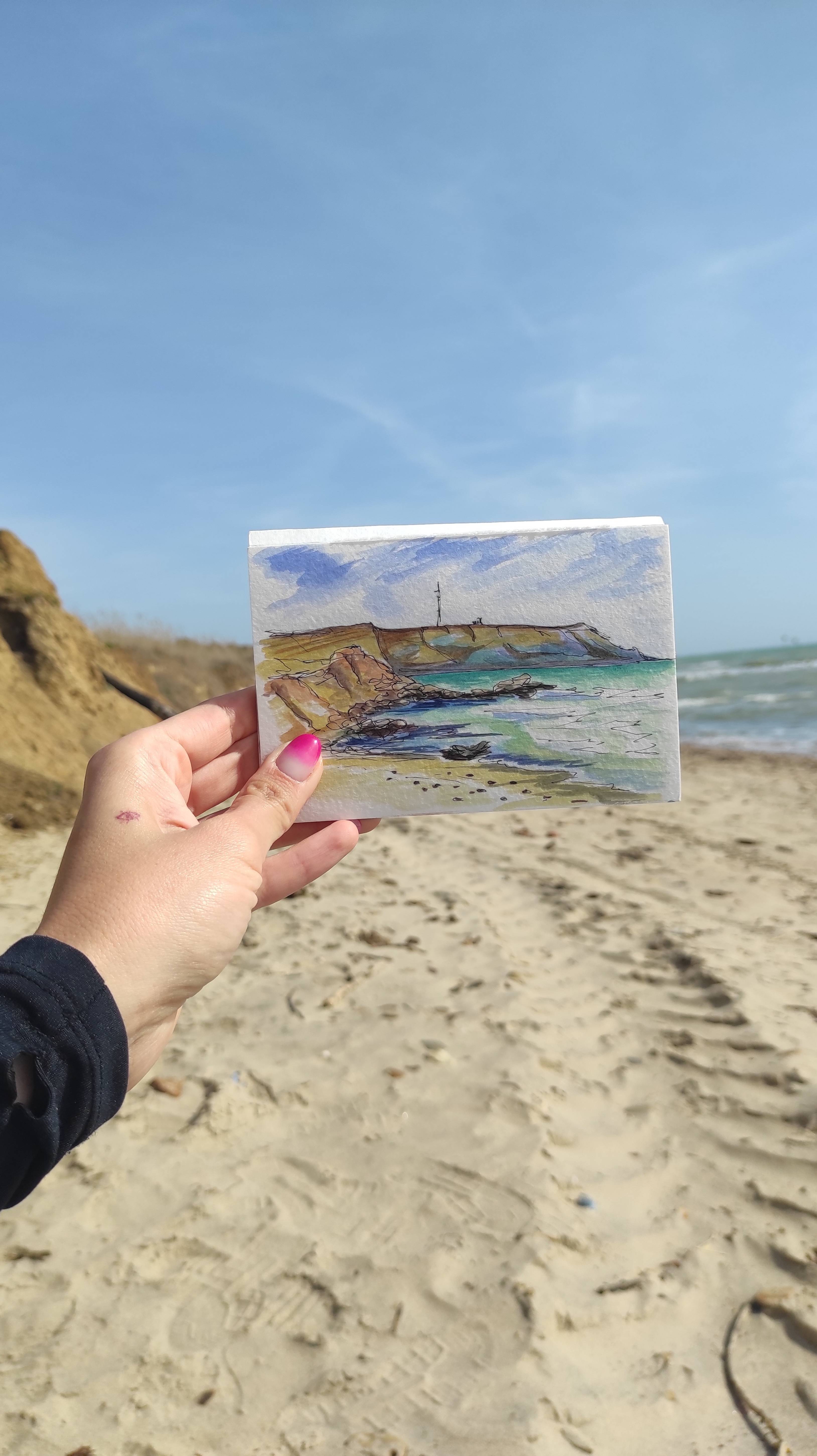 Таманский полуостров в акварели: мыс Железный Рог