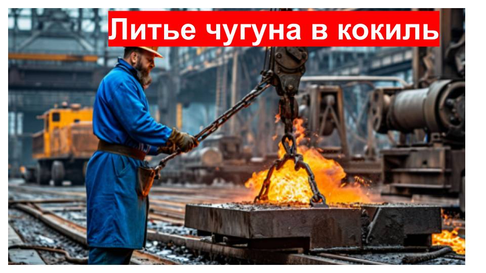 Литьё чугуна в кокиль в ИТК-19 своя металлургия расплав лома канализационные колодцы рельсы в зоне