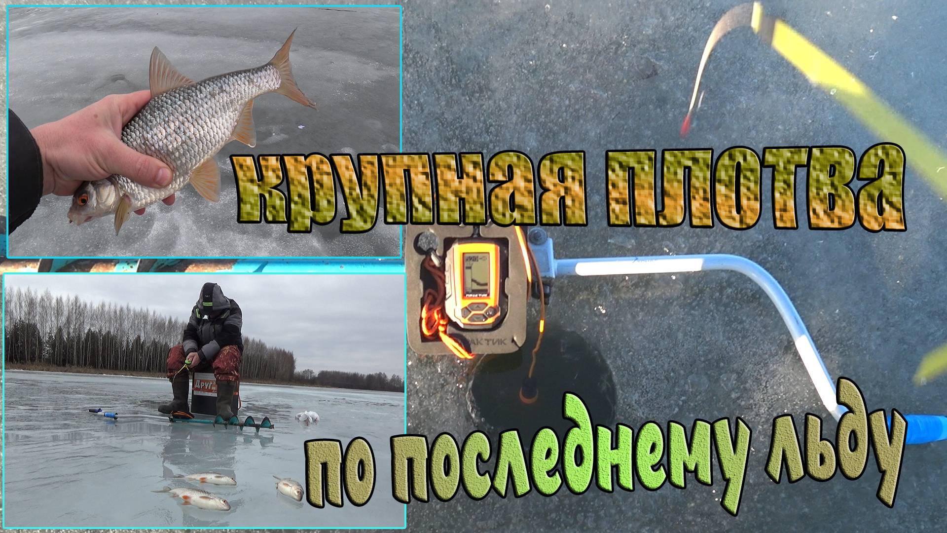 Ловля крупной плотвы по последнему льду! Как её ловить с эхолотом - ПРАКТИК 6м! Рыбалка в марте!