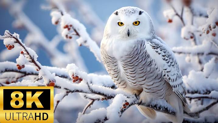 [4K] MESMERIZING SNOW ANIMALS IN STUNNING 8K - 8K UHD 60fps Dolby Vision with Calming Music