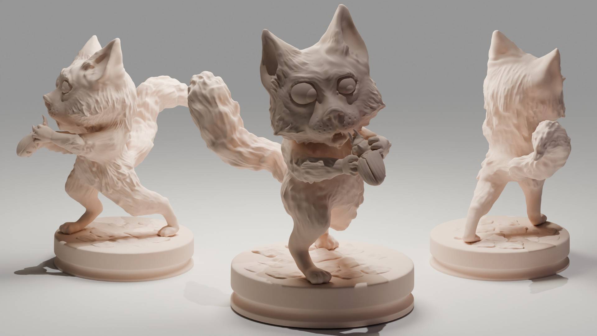 3D моделирование статуэтки кота