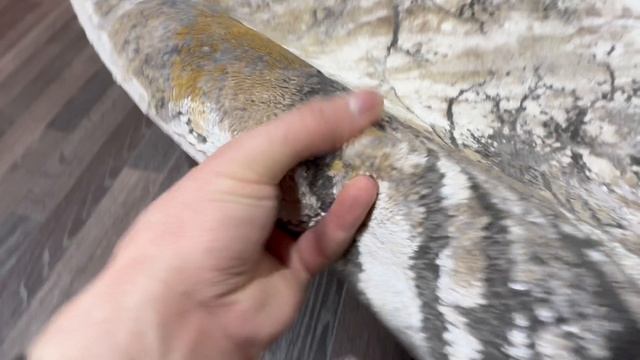 Турецкий ковер на пол LISA AA630A_IVORY  MUSTARD круг