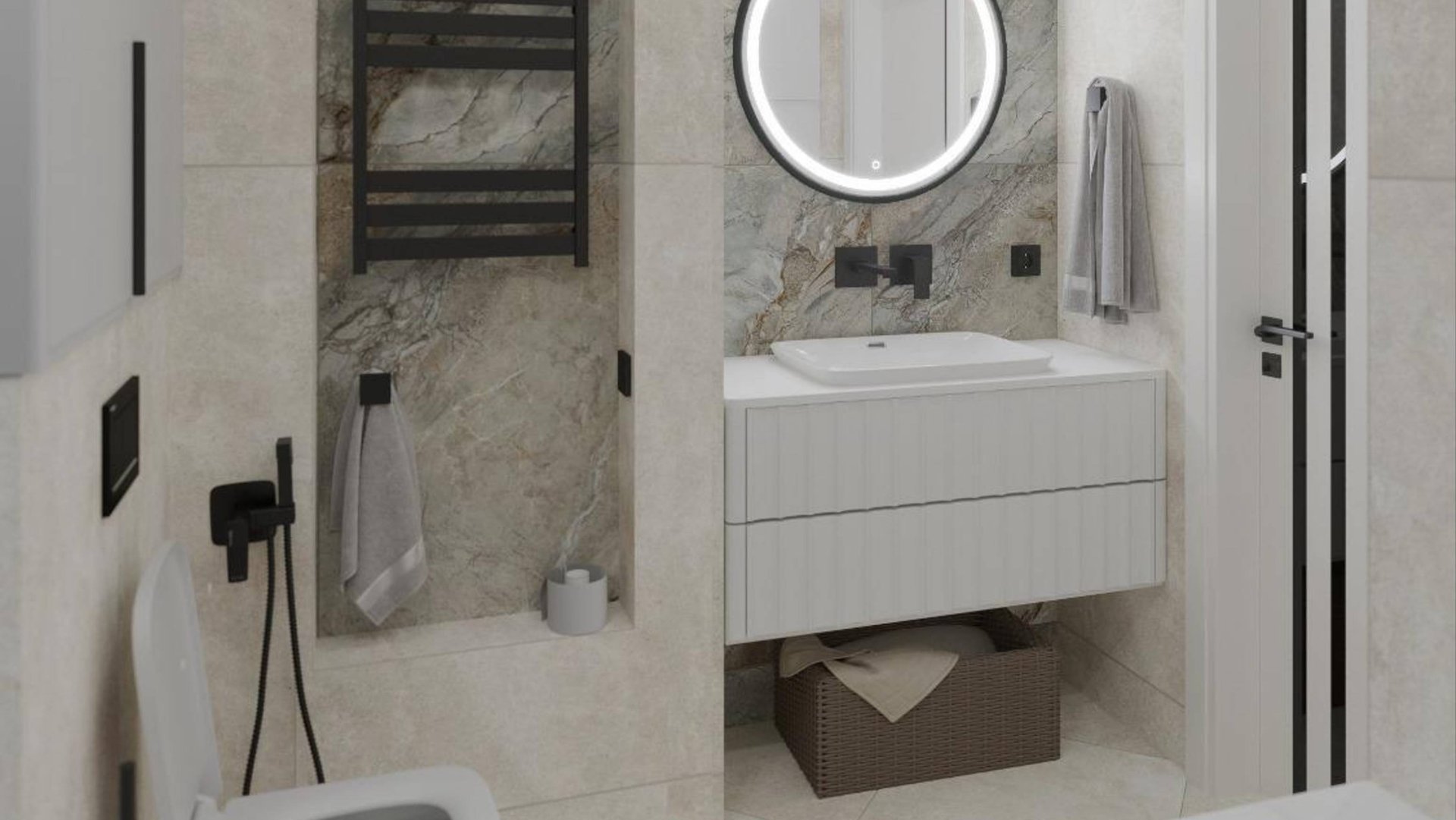 Плитка в очередном санузле готова