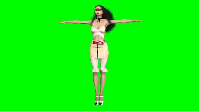 green screen pack girls chromakey dance walk shuffle №26