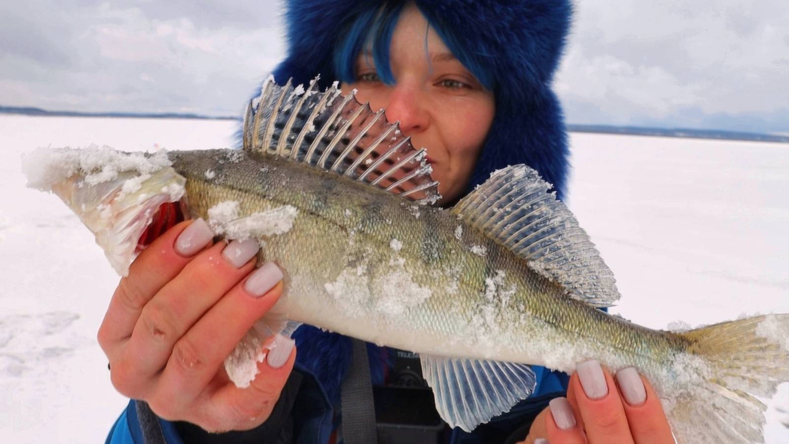 НА МОРЕ ЗА СУДАКОМ! На рыбалка ОДНА! Рыбачу СО ЛЬДА с эхолотом! #488