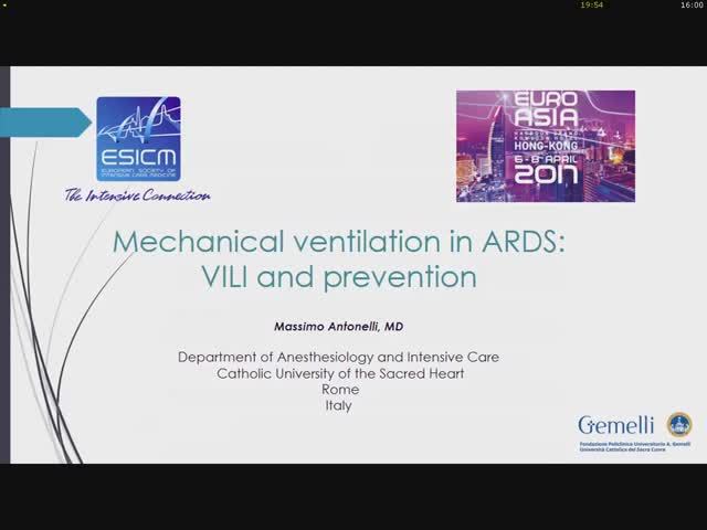 MV in ARDS, VILI and prevention. MV in ARDS, VILI and prevention Antonelli Massimo 2017