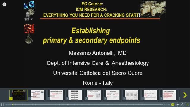 Establishing primary & secondary endpoints Massimo Antonelli 2014
