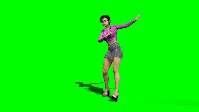 green screen pack girls chromakey dance walk shuffle №31