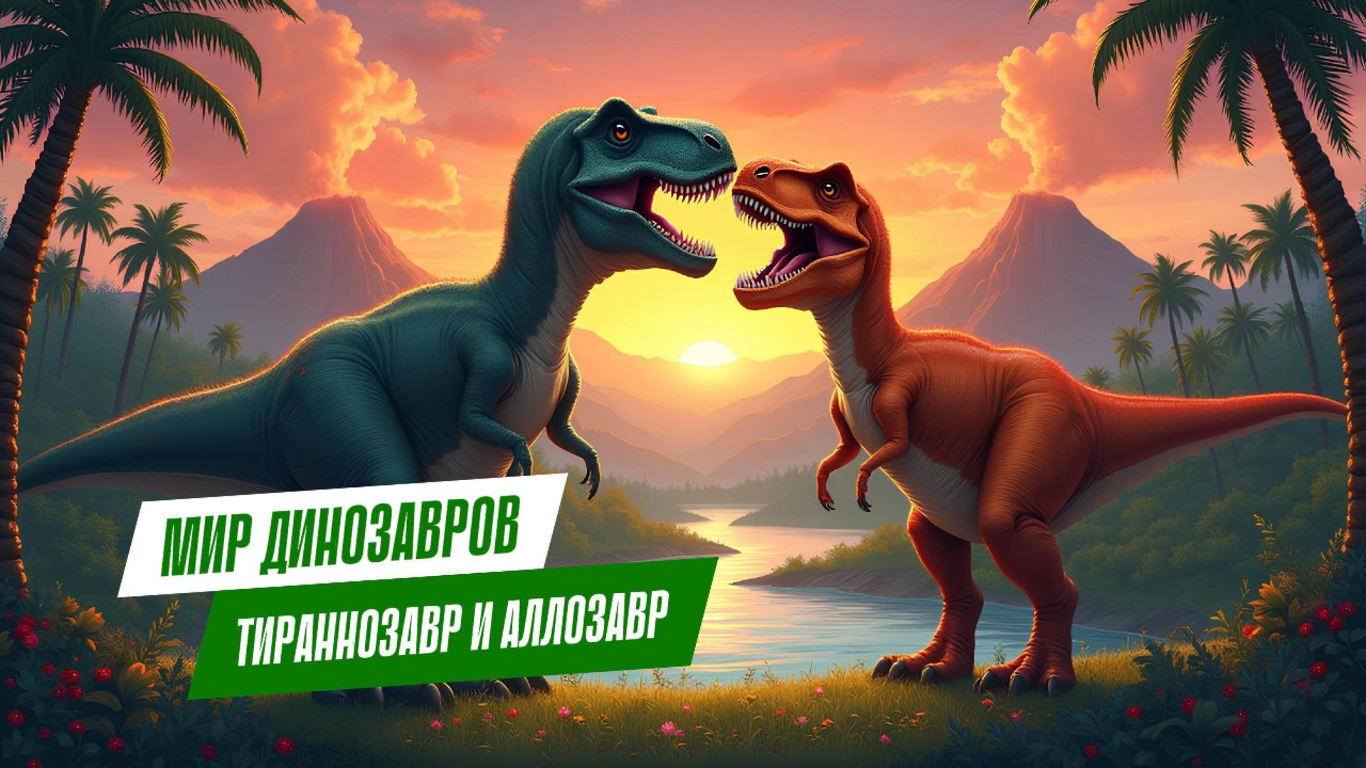 Мир динозавров. Тираннозавр и аллозавр 🌋🦖