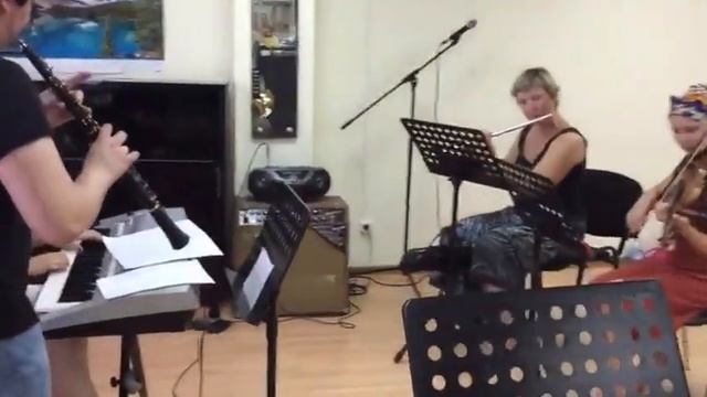 Репетиция музыки к спектаклю «Кабала святош» (композитор Наталья Богданович). 04.08.2016.