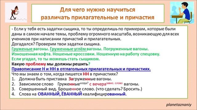 7 класс.  Н-НН в кратких страдательных причастиях и отглагольных прилагательных. Урок 20-21