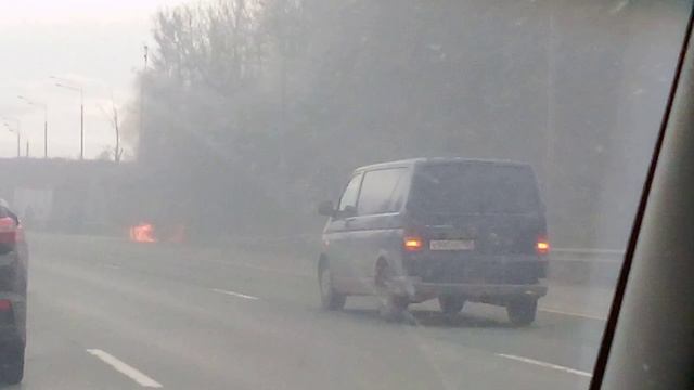 Пожар на Симферопольском шоссе М-2 Крым