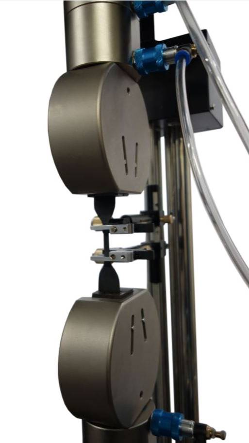 Захваты пневматические клиновые, работа с экстензометром MT-Z44