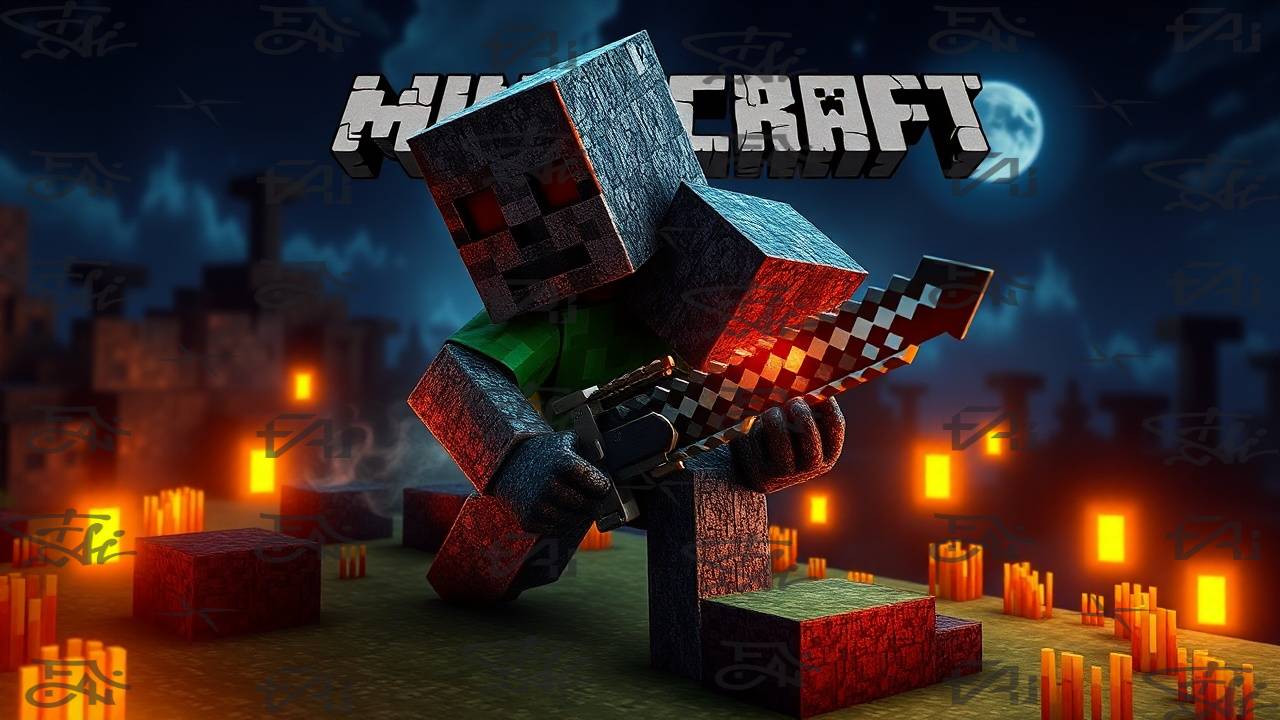 Экшен-Шутер в Minecraft ,ночная охота на монстров ,будет горячо!!!