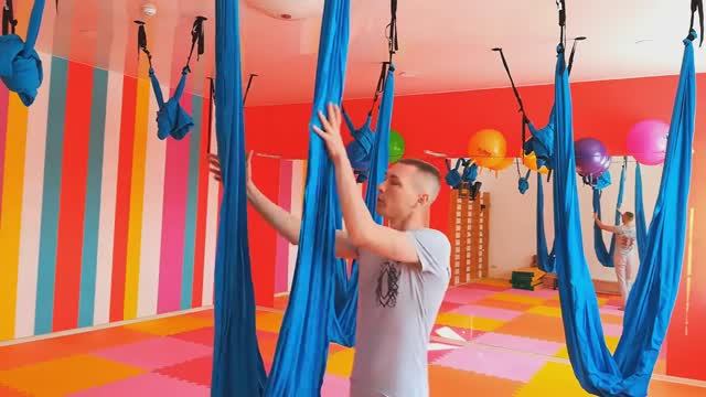 Как завязать или смотать гамак для йоги за 5 секунд