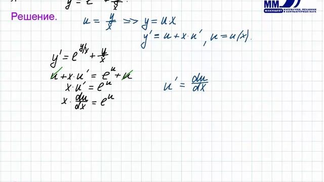 3_31_Дифференциальные уравнения 1 порядка. Однородные уравнения Часть 1