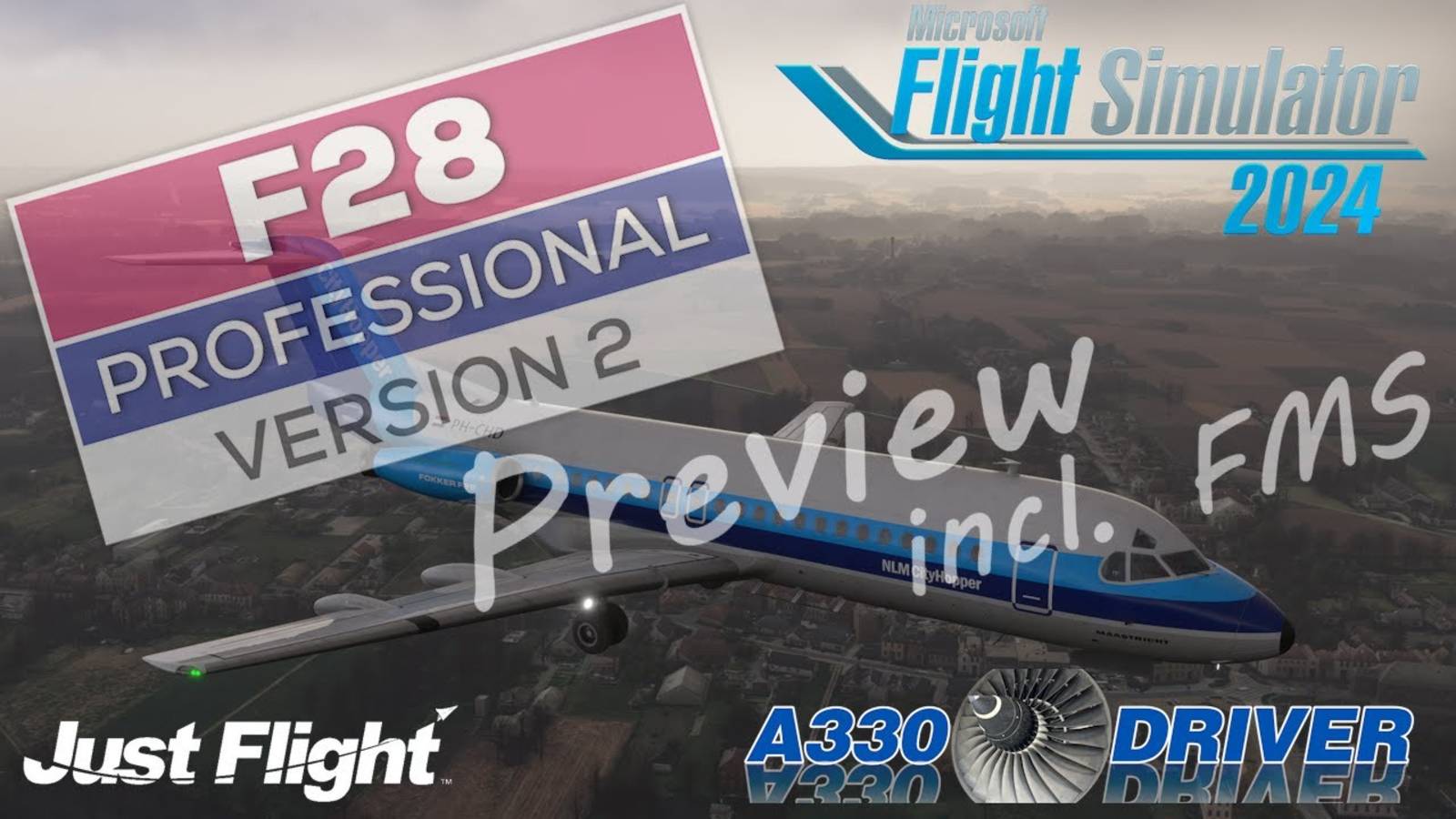 JustFlight Fokker 28 v2 PREVIEW incl. NEW FMS