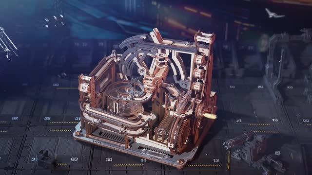 Деревянный конструктор Марбл-трасса Космодром (Marble Spaceport ) LGC01 ROKR, сборная модель