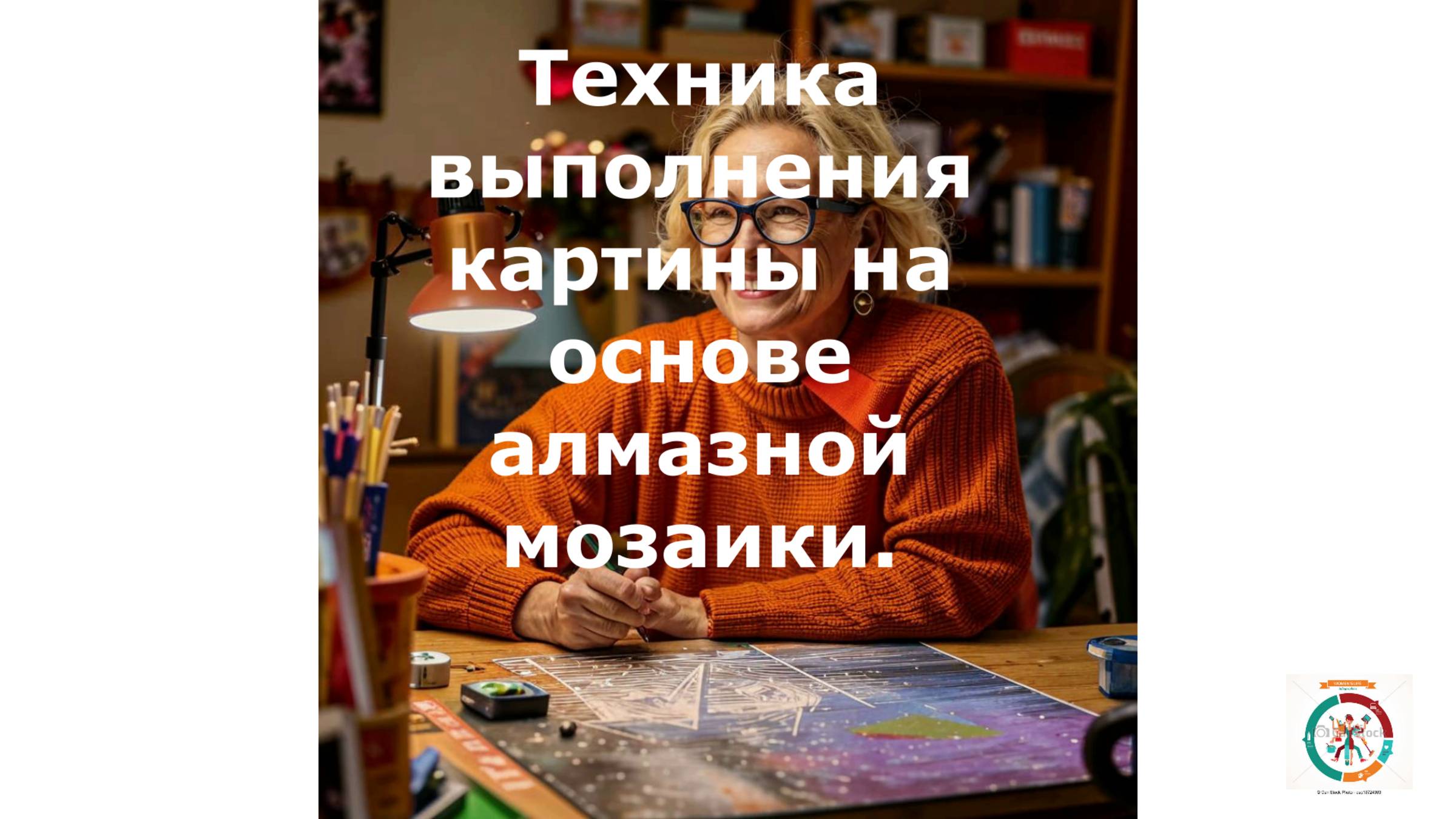 Техника выполнения картины на основе алмазной мозаики.