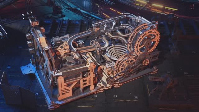 Деревянный конструктор Марбл-трасса Космодром LGC01 и Ночной город LGA01 ROKR с электрод приводом