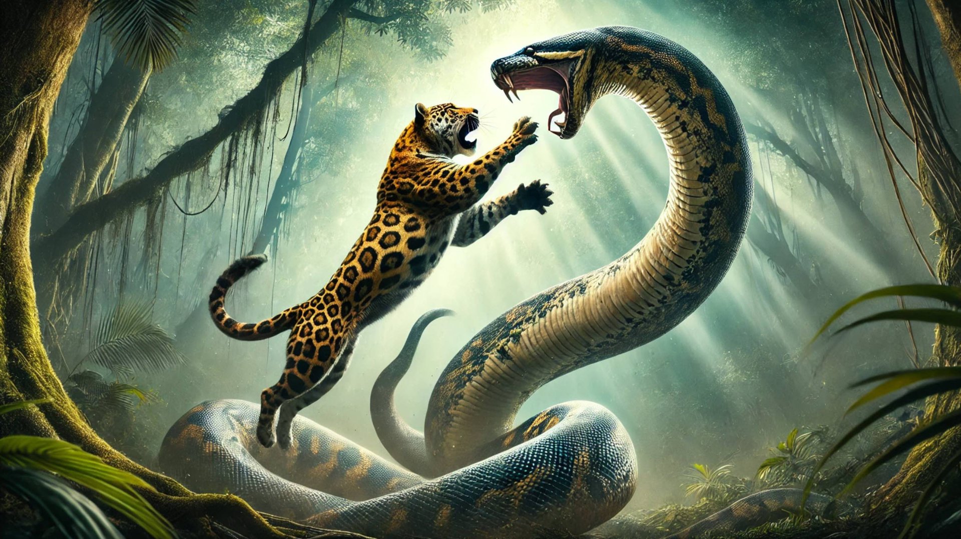 Сумасшедшая битва в джунглях: Питон против ягуара!