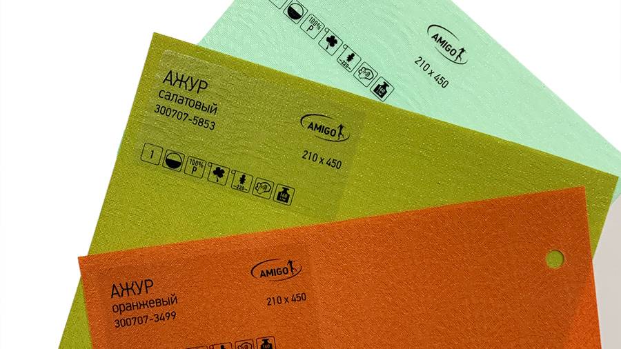 Обзор ткани для рулонных штор Ажур мята, салатовый, оранжевый